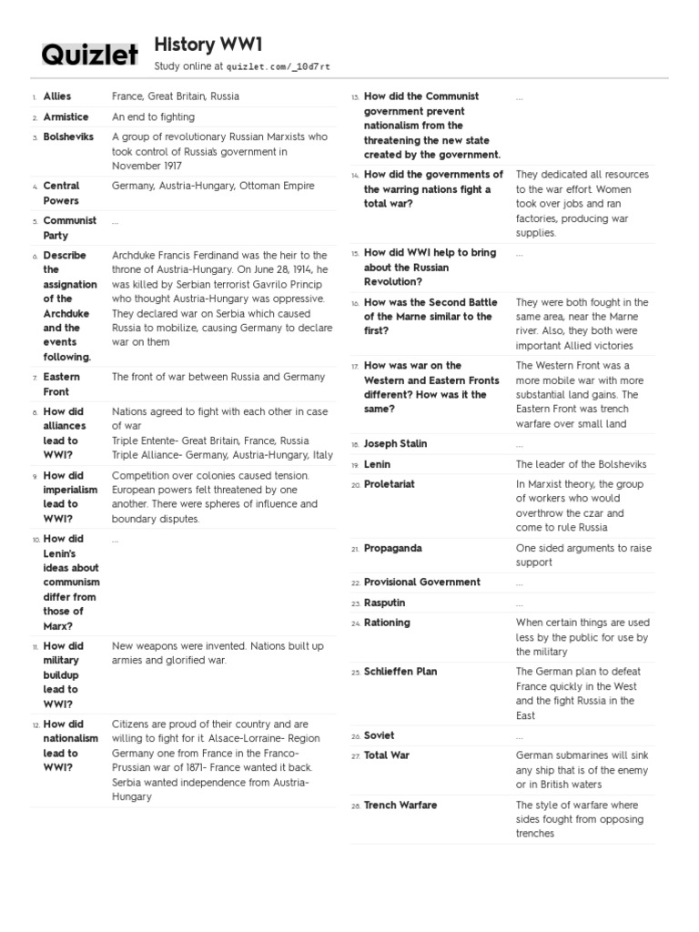 World War 1 | PDF | World War I | Central Powers