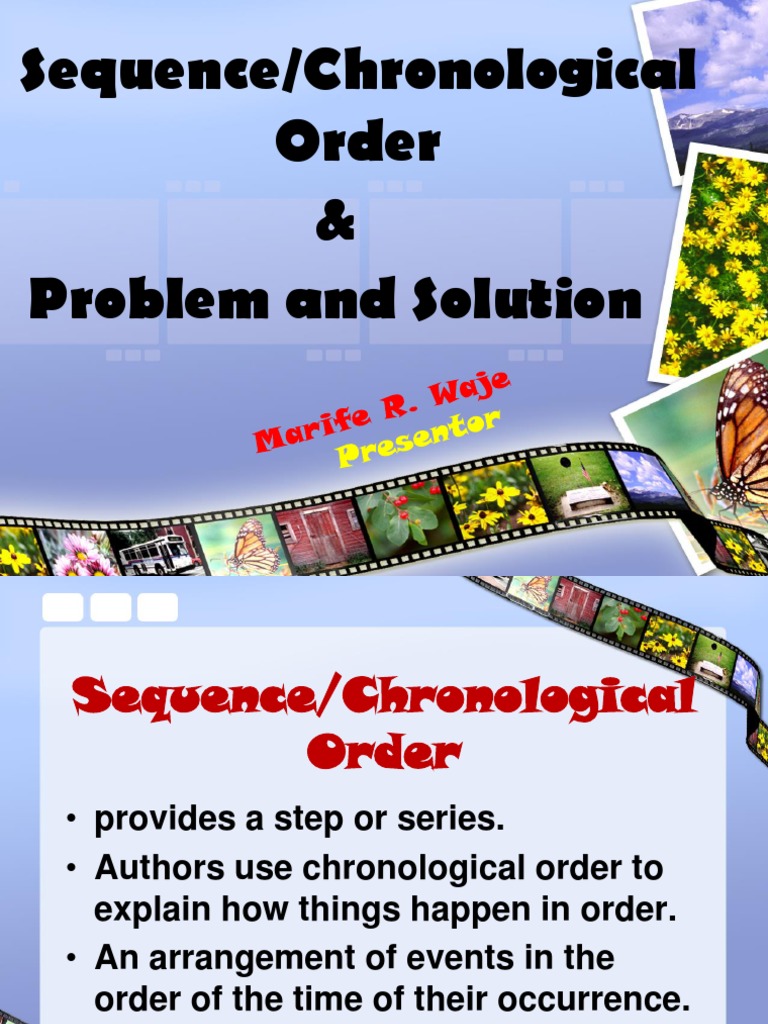 Sequence/Chronological Order & Problem and Solution | PDF | Public ...