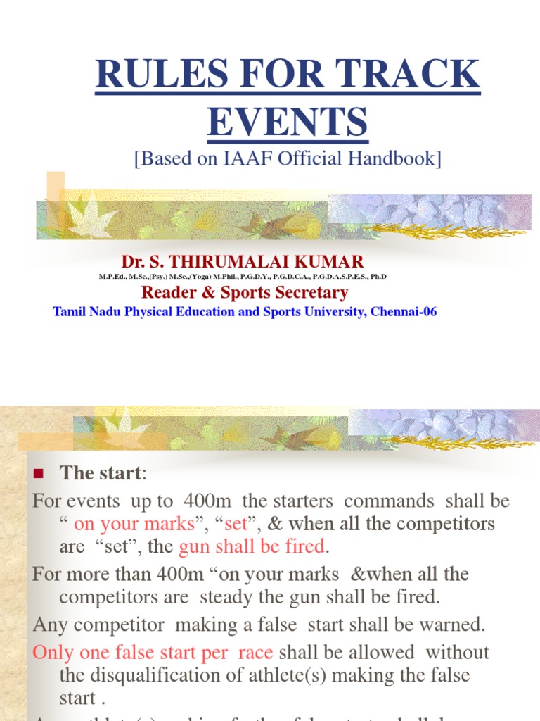 STK TF Rules | PDF | Track And Field | Sports