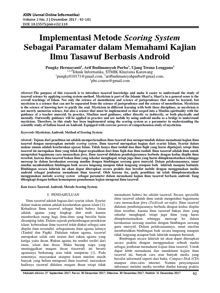 Metode Skoring System | PDF
