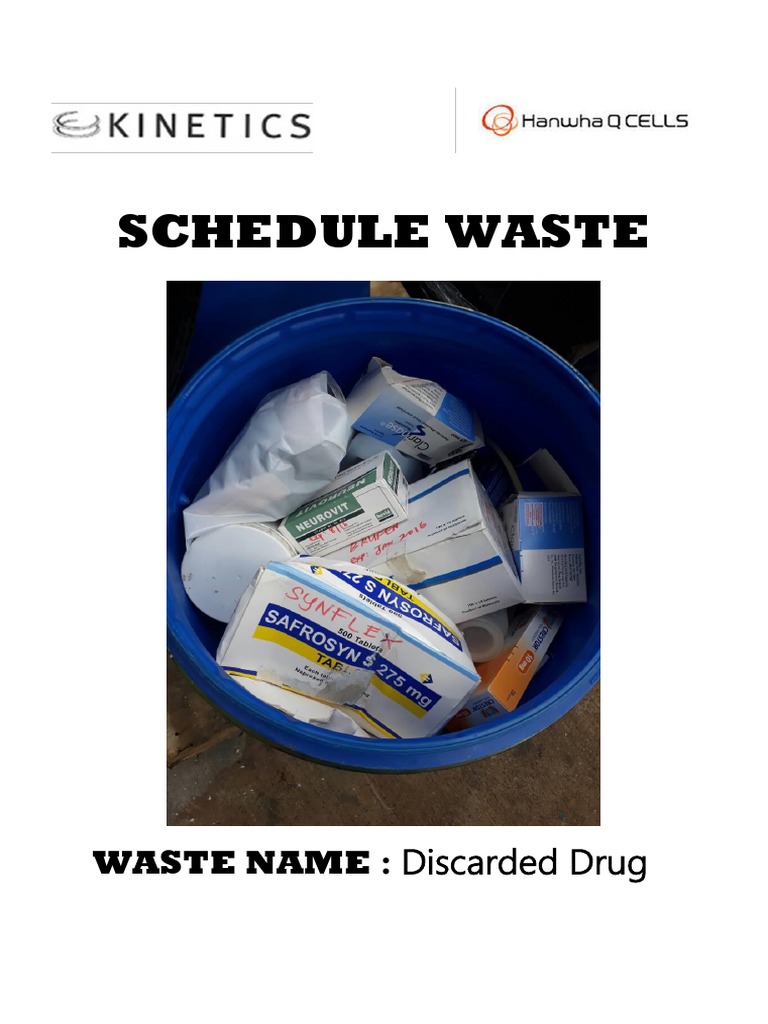 Schedule Waste: WASTE NAME: Discarded Drug | PDF