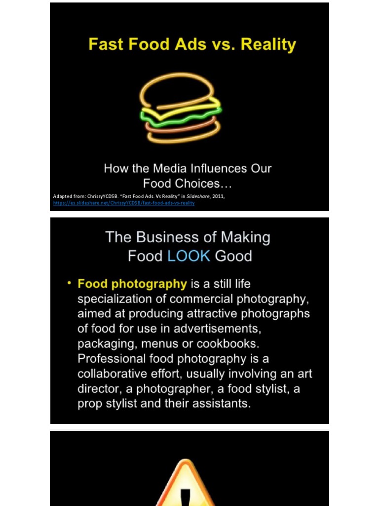 Fast Food Ads vs. Reality Slides | PDF | Career & Growth | Social Science