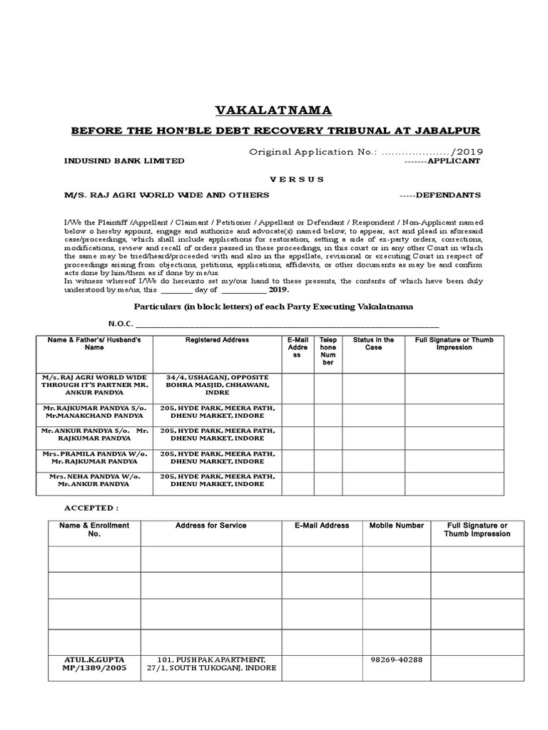 Vakalatnama | Download Free PDF | Virtue | Judiciaries
