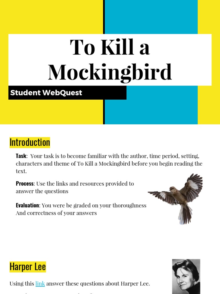 To Kill A Mockingbird: Student Webquest | PDF