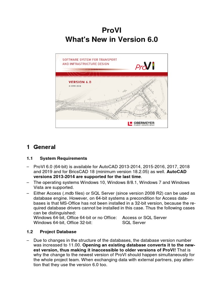 Provi What'S New in Version 6.0: 1 General | PDF | Line (Geometry) | 64 ...