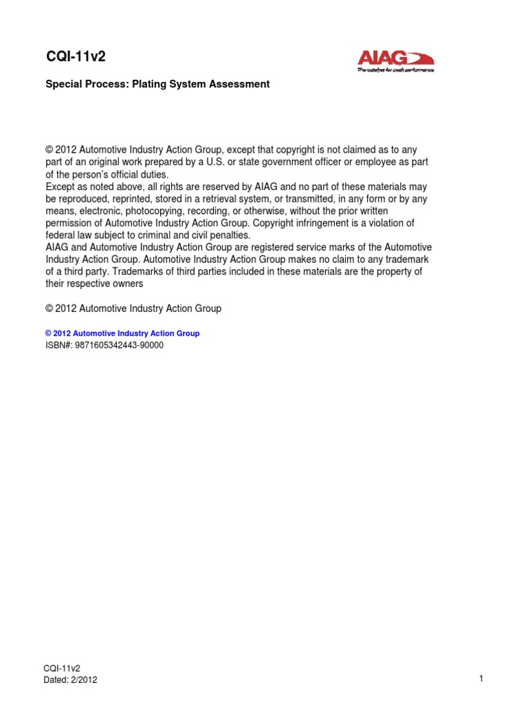 Cqi 11v2 Special Process Plating System Assessment | PDF | Data ...
