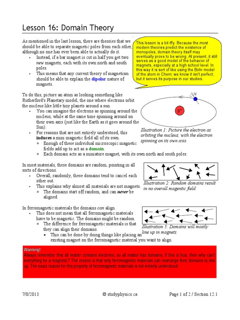 Domain Theory | PDF | Magnet | Ferromagnetism