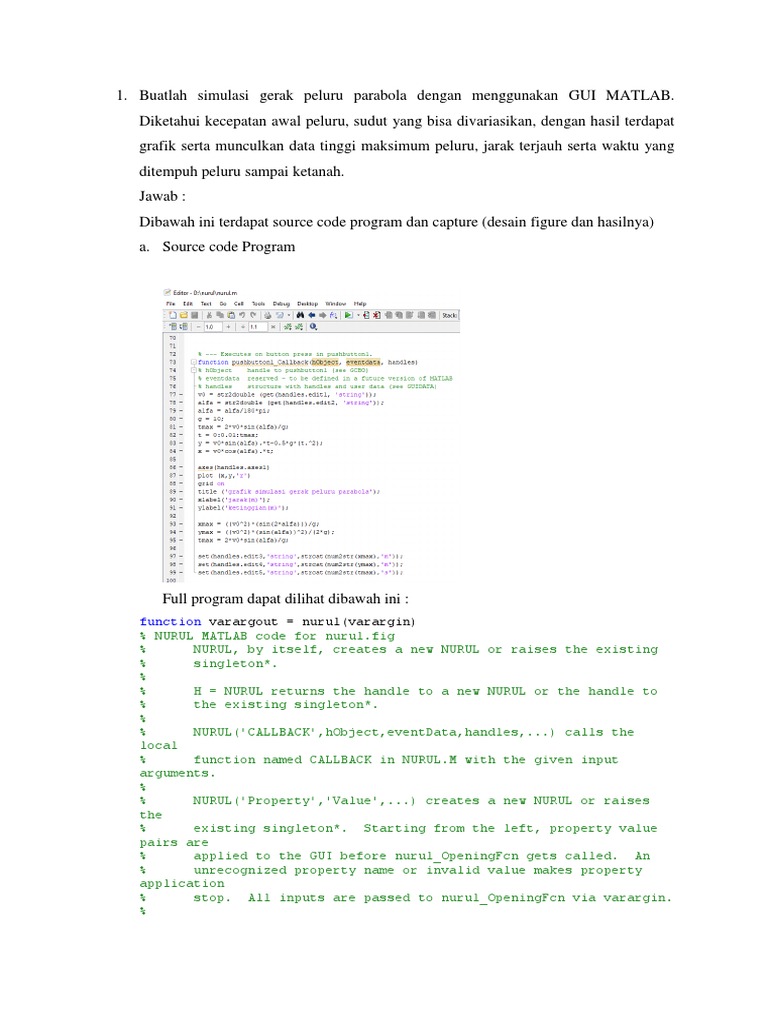 Function: Varargout Nurul (Varargin) | PDF | Object (Computer Science) | Matlab
