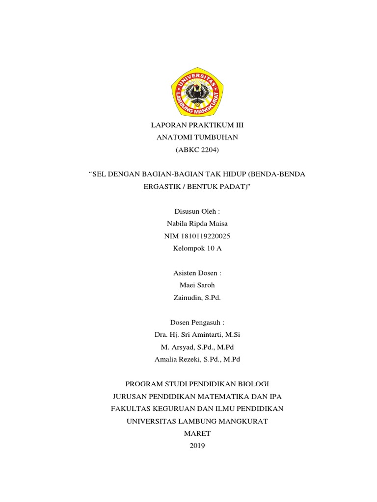 Laporan Praktikum Anatomi Tumbuhan | PDF | Ilmu Sosial | Sains & Matematika