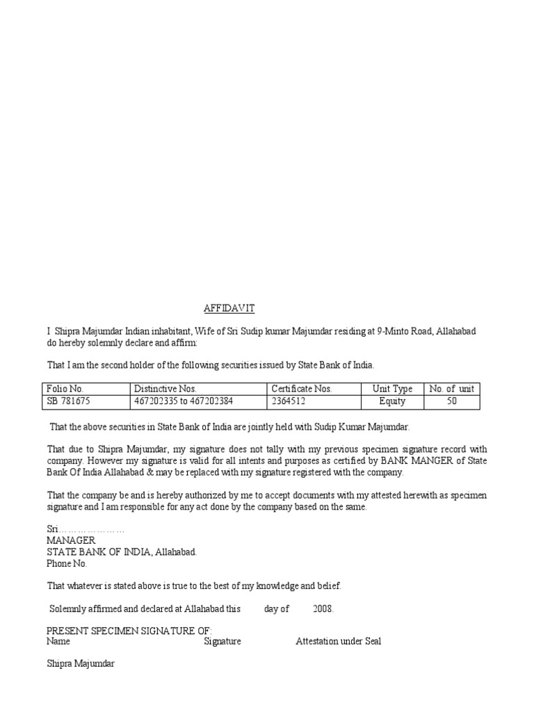 AFFIDAVIT Signature Mismatch | PDF