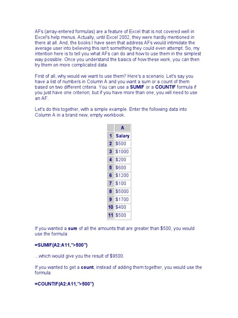 Afs | PDF | Formula | Microsoft Excel