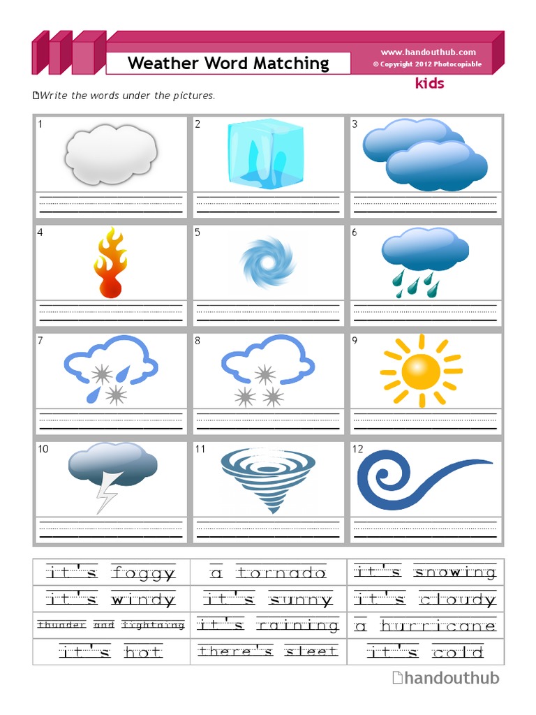 Kids Weather Matching Wri | PDF