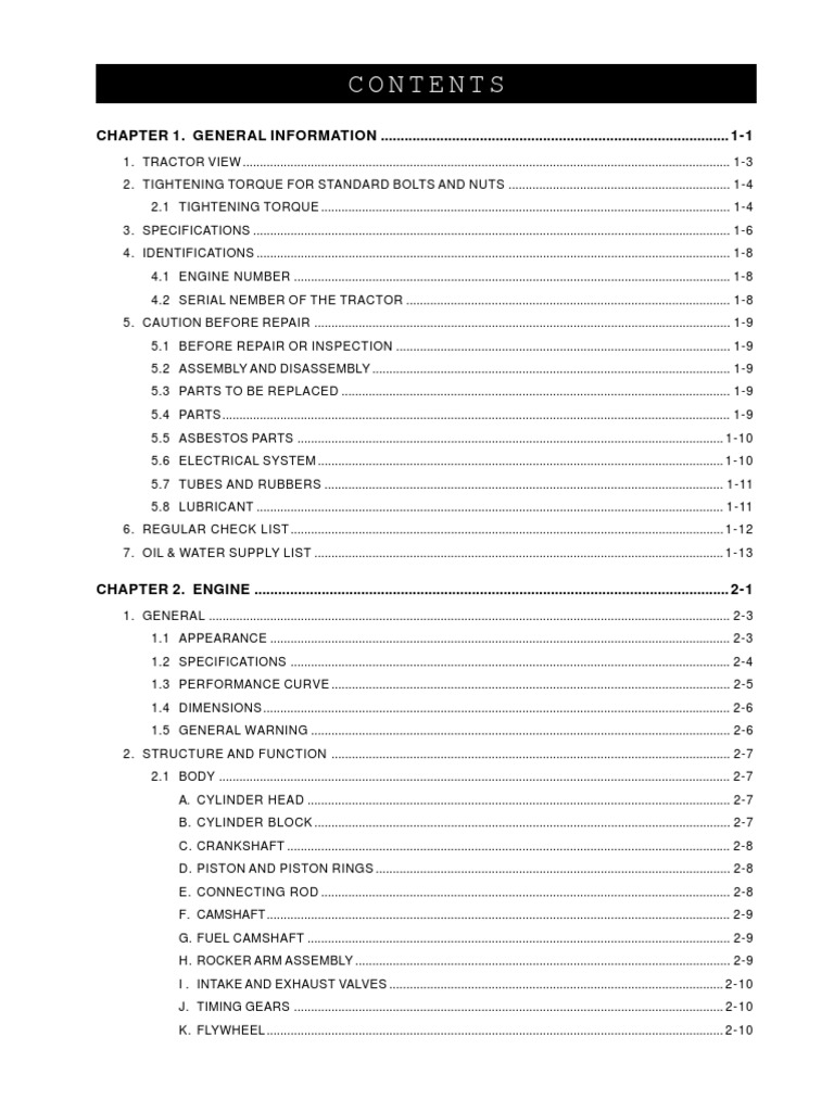 Kioti Daedong DK50 Tractor Service Repair Manual PDF | PDF ...