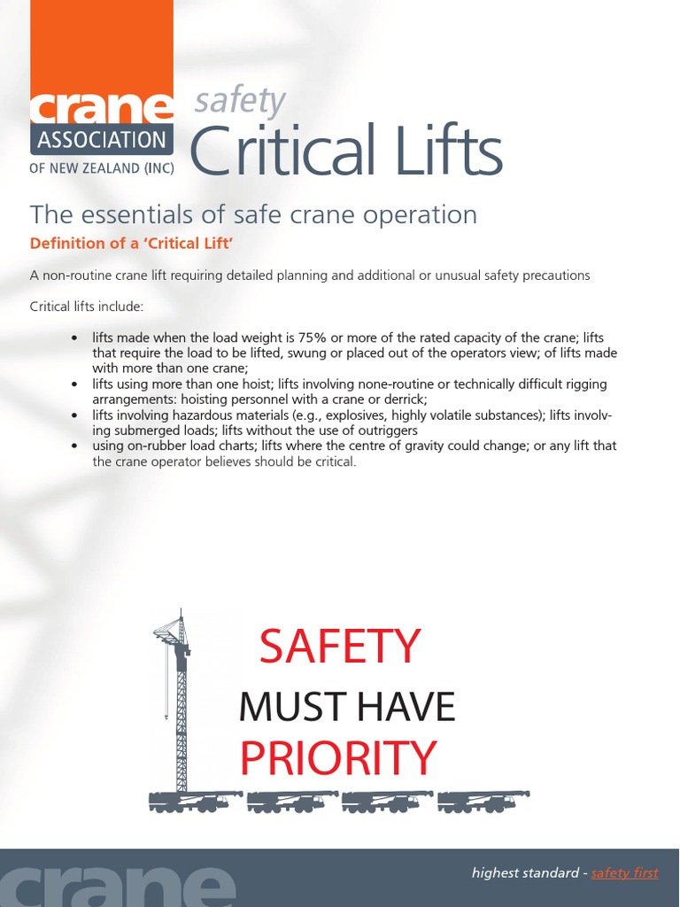 Critical Lifts: Safety | PDF