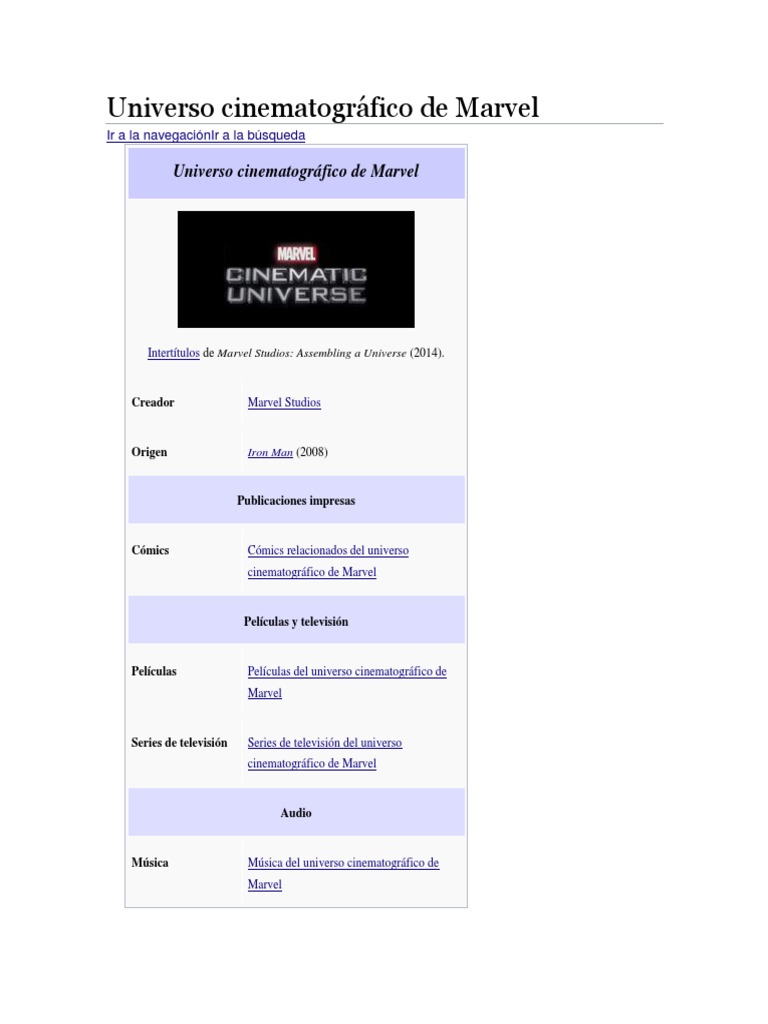 MCU | PDF | Comics Marvel | Marvel Entertainment