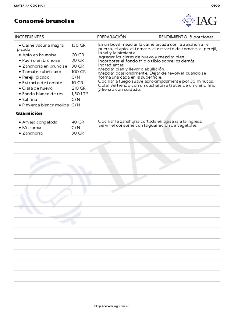 Consome Brunoise PDF | PDF