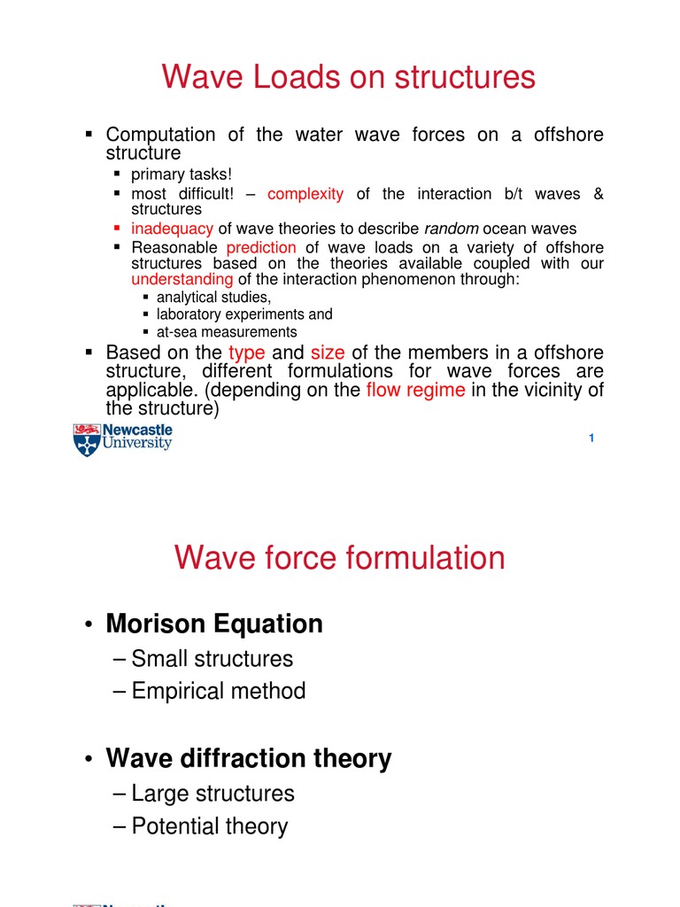 Lec4 - Wave Loads On Structures | PDF | Force | Waves