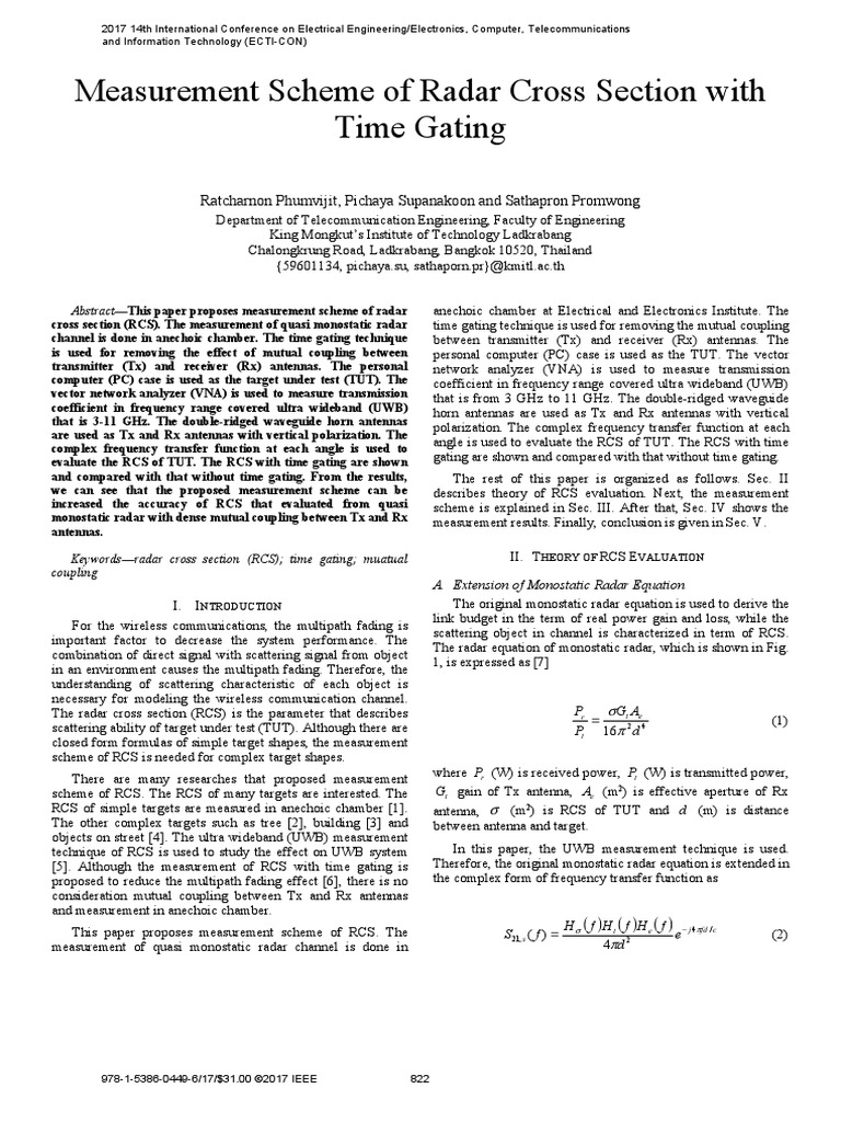 RCS Measurment Using PNA | PDF | Ultra Wideband | Radar
