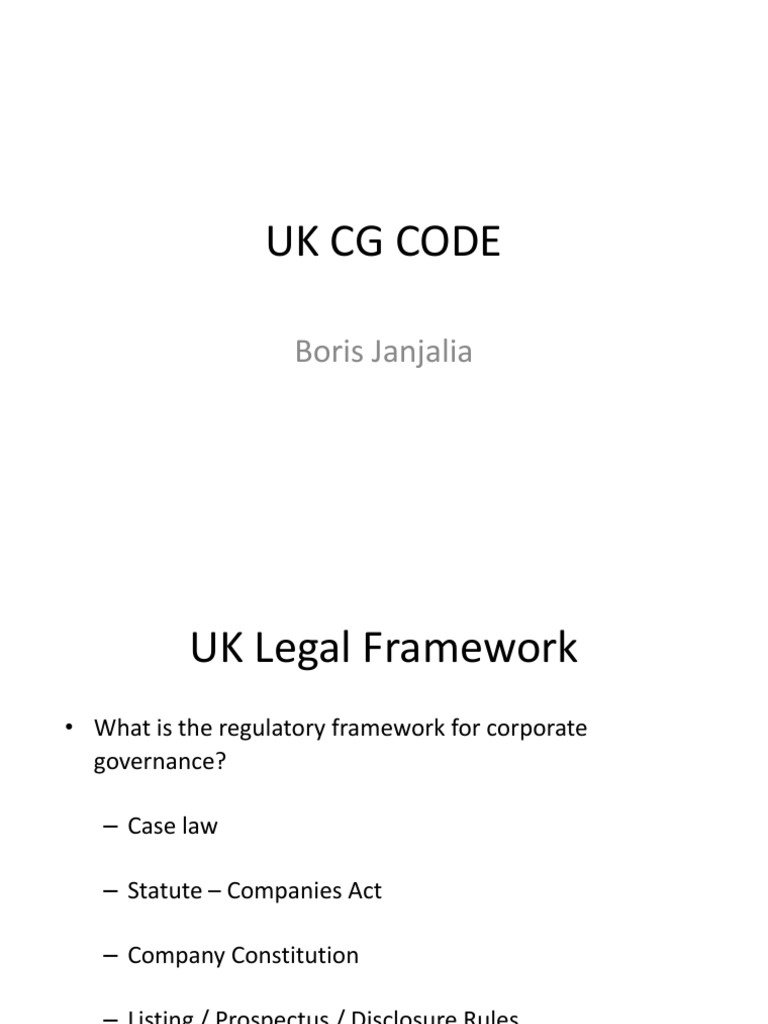 Uk CG Code: Boris Janjalia | PDF | Board Of Directors | Business