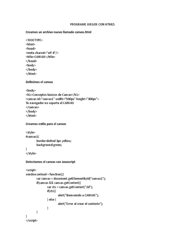 Programe Juegos Con HTML5 | PDF | Función (Matemáticas) | Script Java