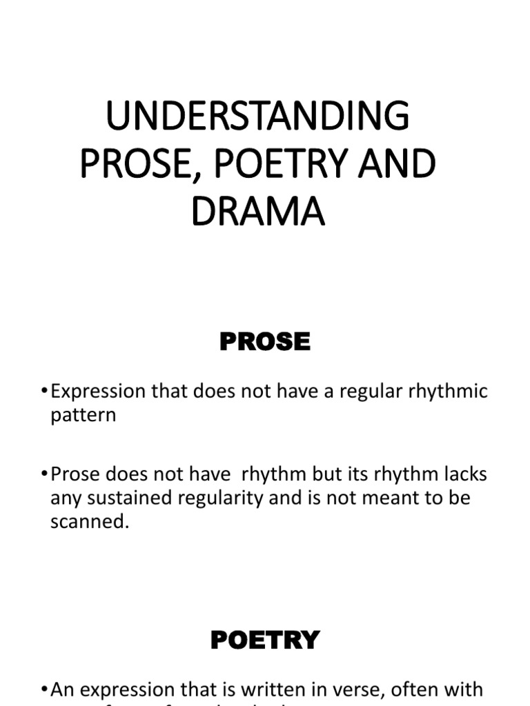 Prose, Poetry and Drama | PDF | Poetry