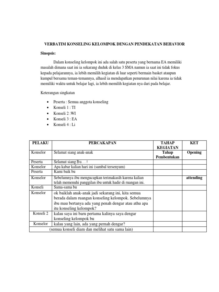 Verbatim Konseling | PDF