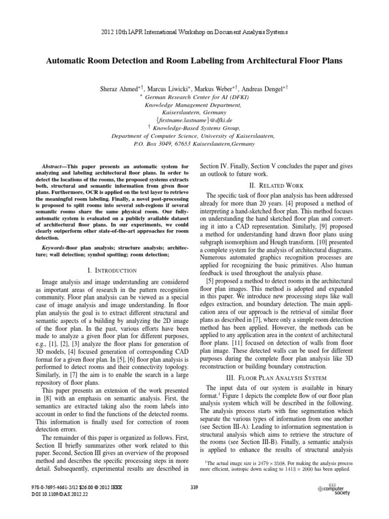 Automatic Room Detection and Room Labeling From Architectural Floor ...