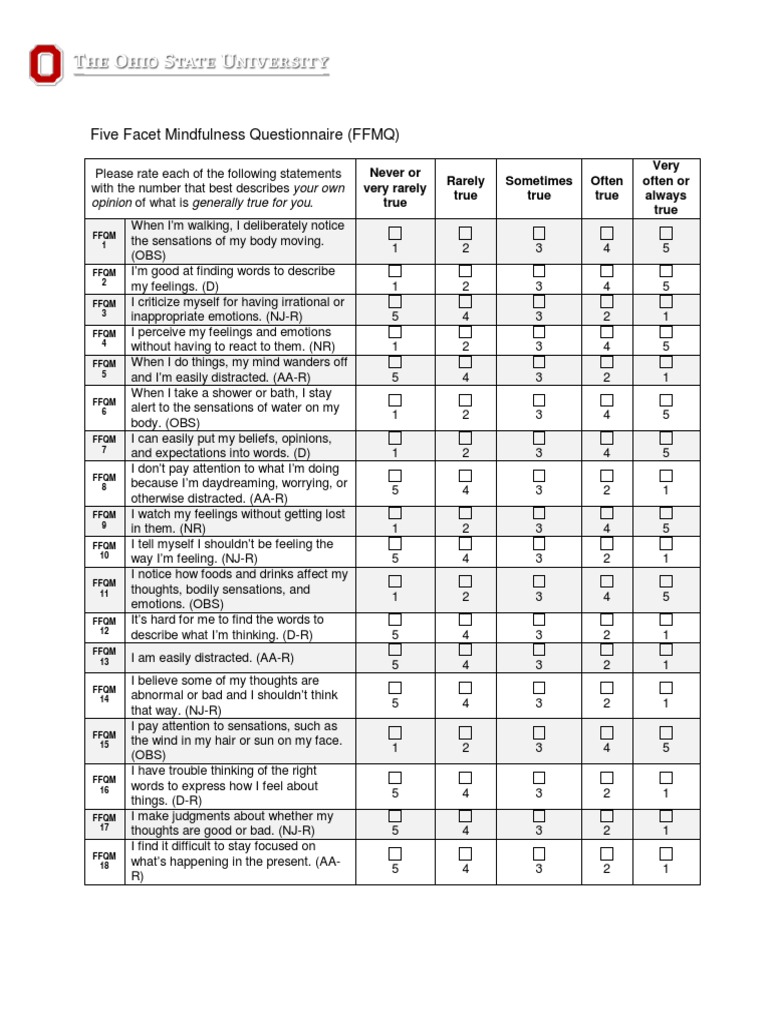 FFMQ | PDF | Attention | Emotions