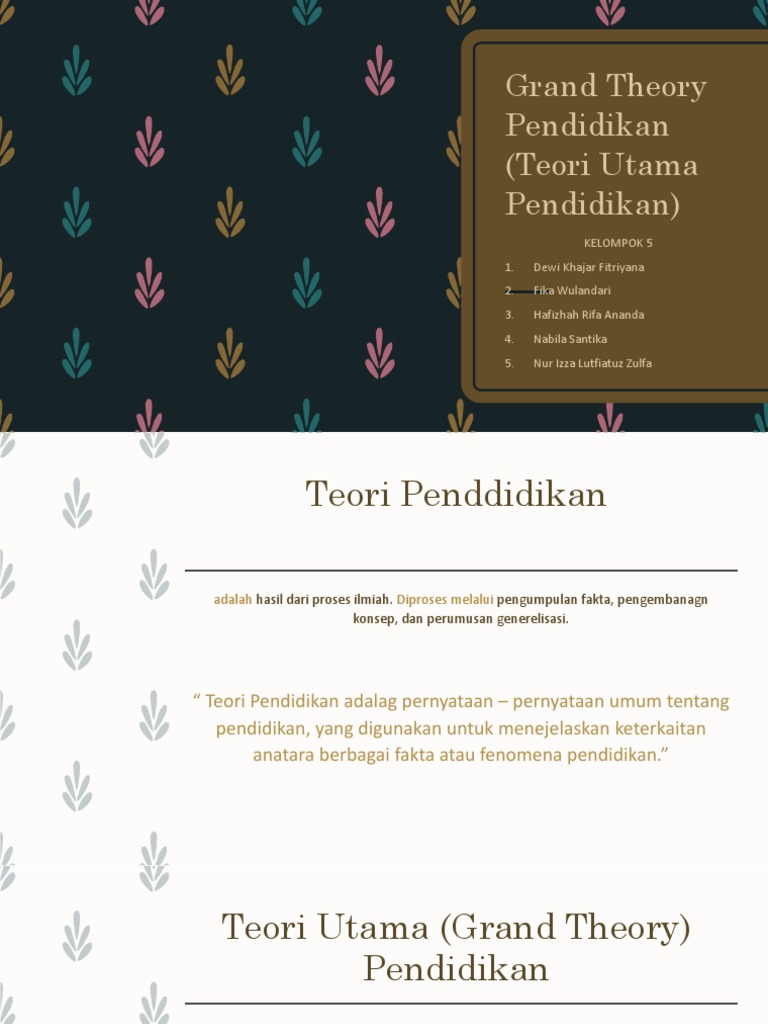 Grand Theory Pendidikan (Teori Utama Pendidikan) | PDF