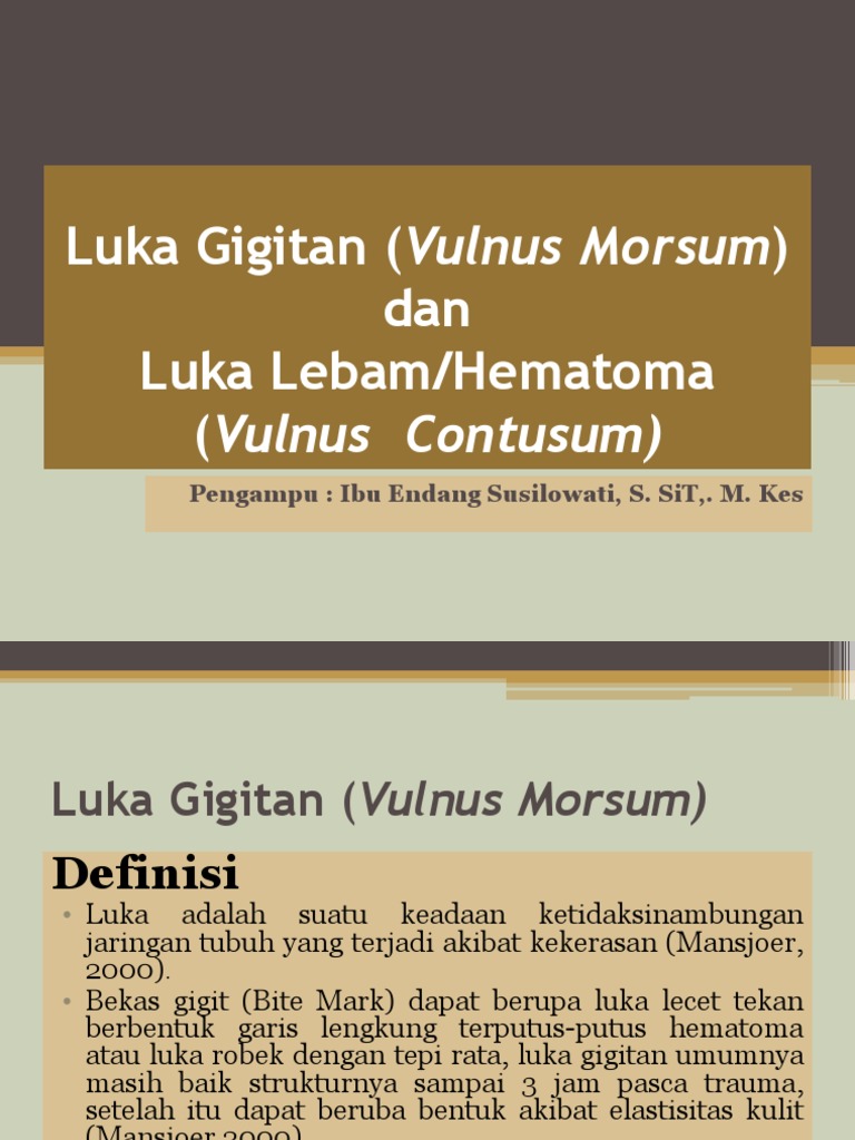 Penanganan Luka Gigitan dan Memar | PDF