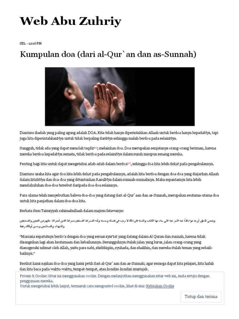 Kumpulan Doa Al-Qur'an dan Sunnah | PDF | Agama & Spiritualitas