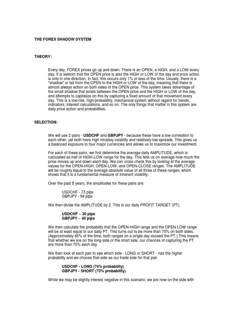 Forex Shadow System | PDF | Margin (Finance) | Foreign Exchange Market