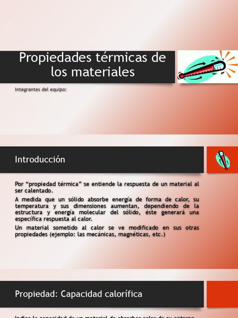 Propiedades Térmicas de Los Materiales | PDF | Conductividad térmica ...