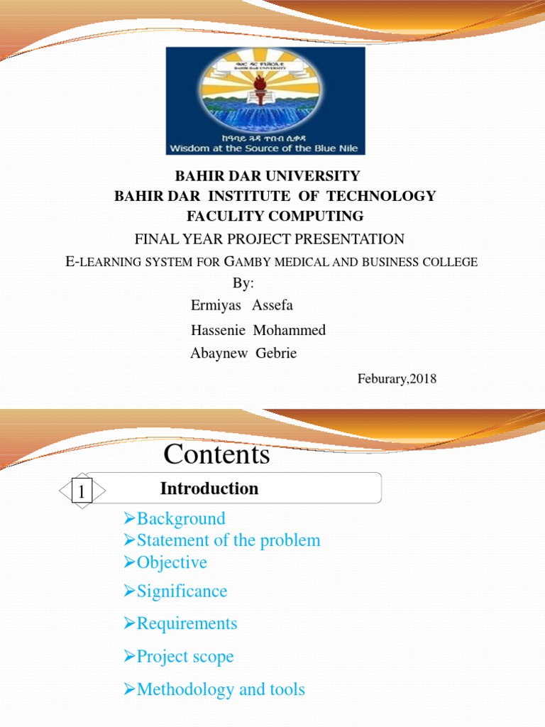 Bahir Dar University Bahir Dar Institute of Technology Faculity ...