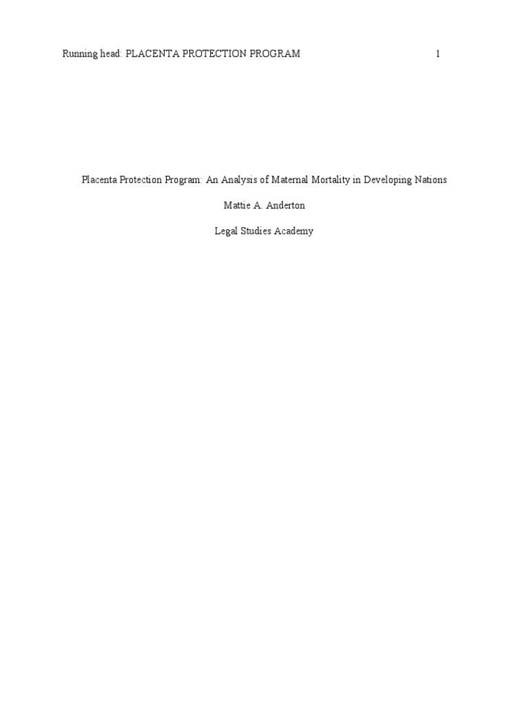 Senior Project Paper 1 | PDF | Maternal Health | Maternal Death