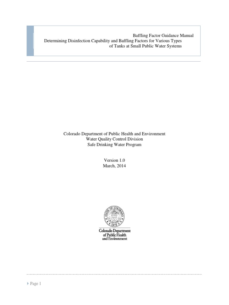 Baffling Factor Guidance for Water Systems | PDF | Drinking Water ...