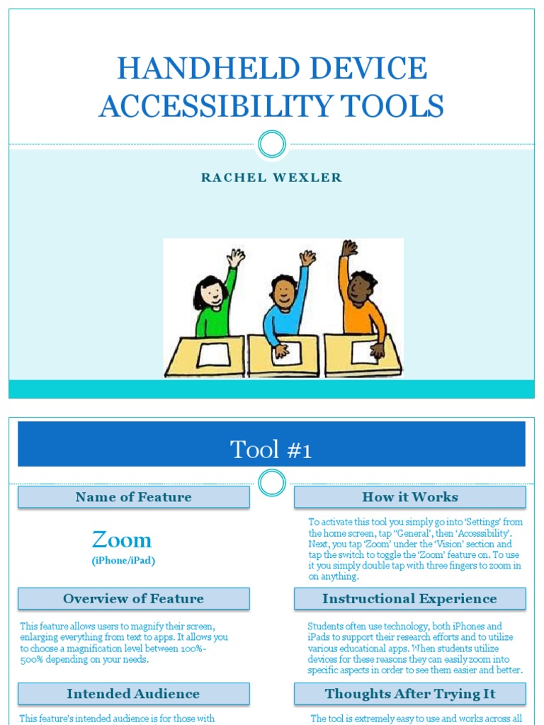 Handheld Device Accessibility Tools: Rachel Wexler | PDF | Siri ...