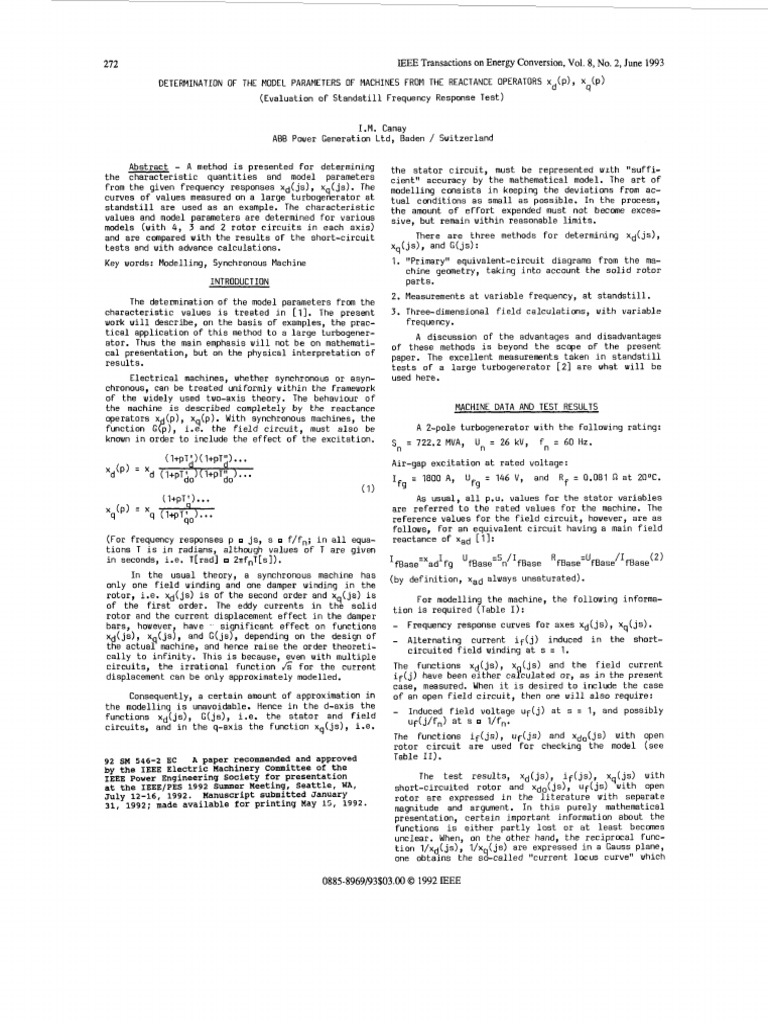 Synchronous Generator Parameter Pdf Mathematical Model Teaching Mathematics