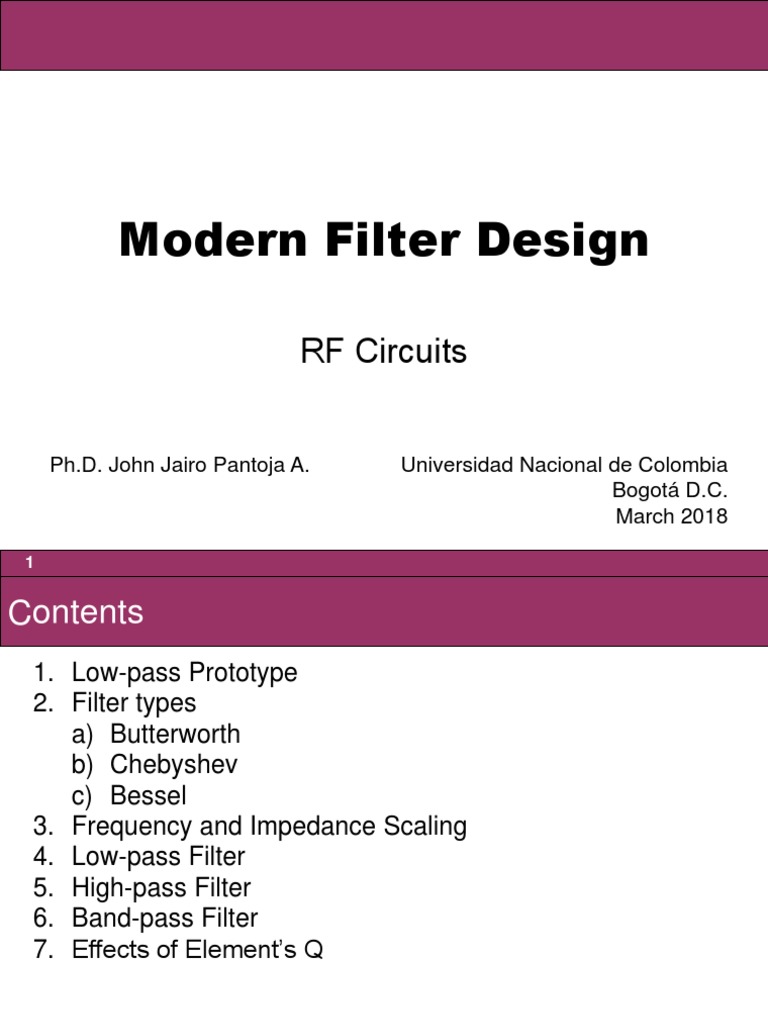 Filter Design | PDF | Electronic Filter | Low Pass Filter