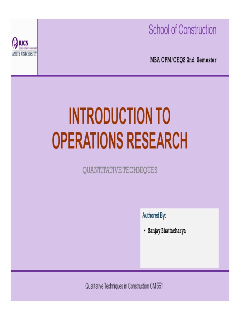 Lecture 1 Introduction To OR (Compatibility Mode) PDF | PDF ... Lecture 1 Introduction To OR (Compatibility Mode) PDF | PDF ...