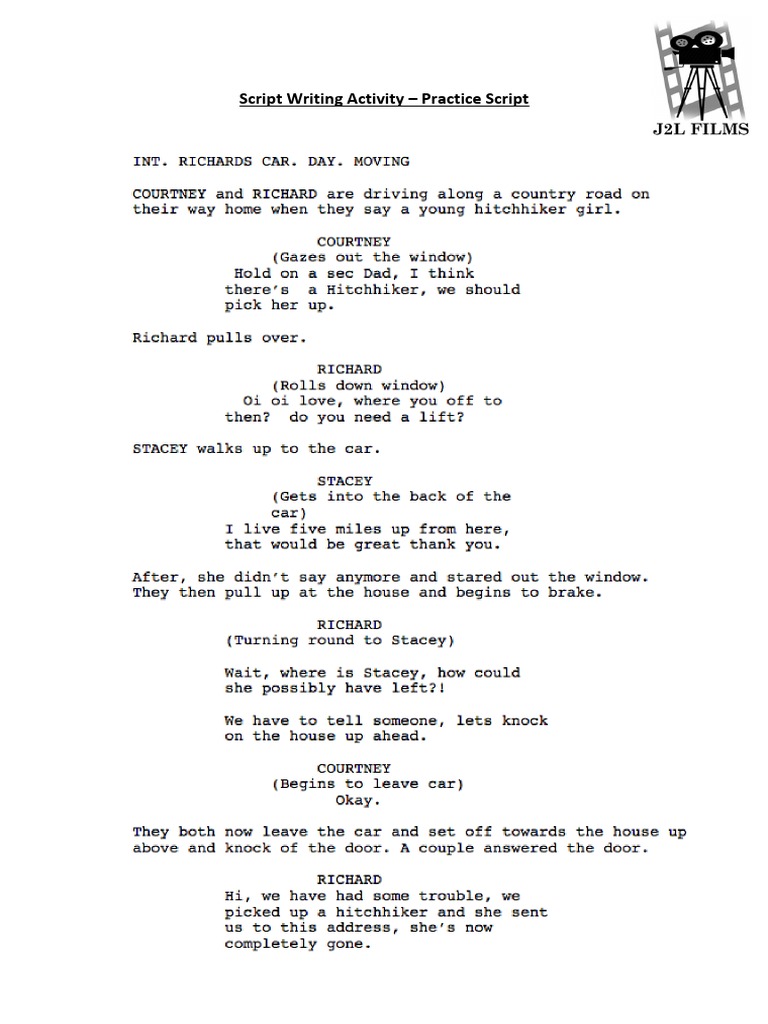 Script Writing Activity | PDF