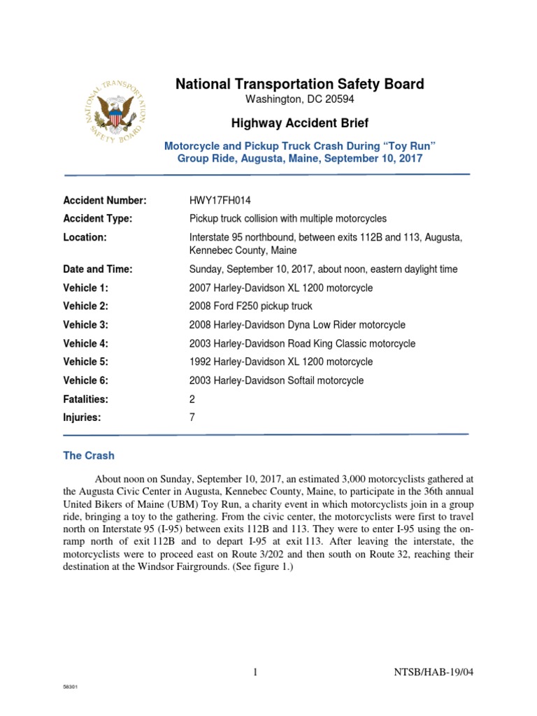 Highway Accident Report | PDF | National Transportation Safety Board ...