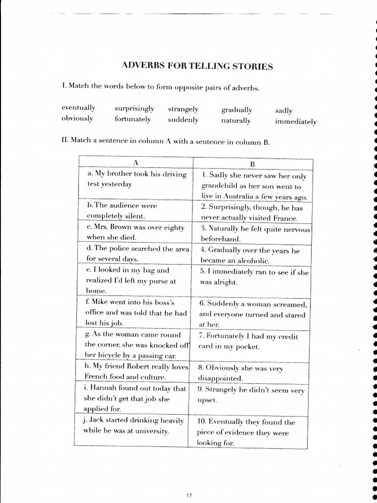 Adverbs for Storytelling Guide | PDF