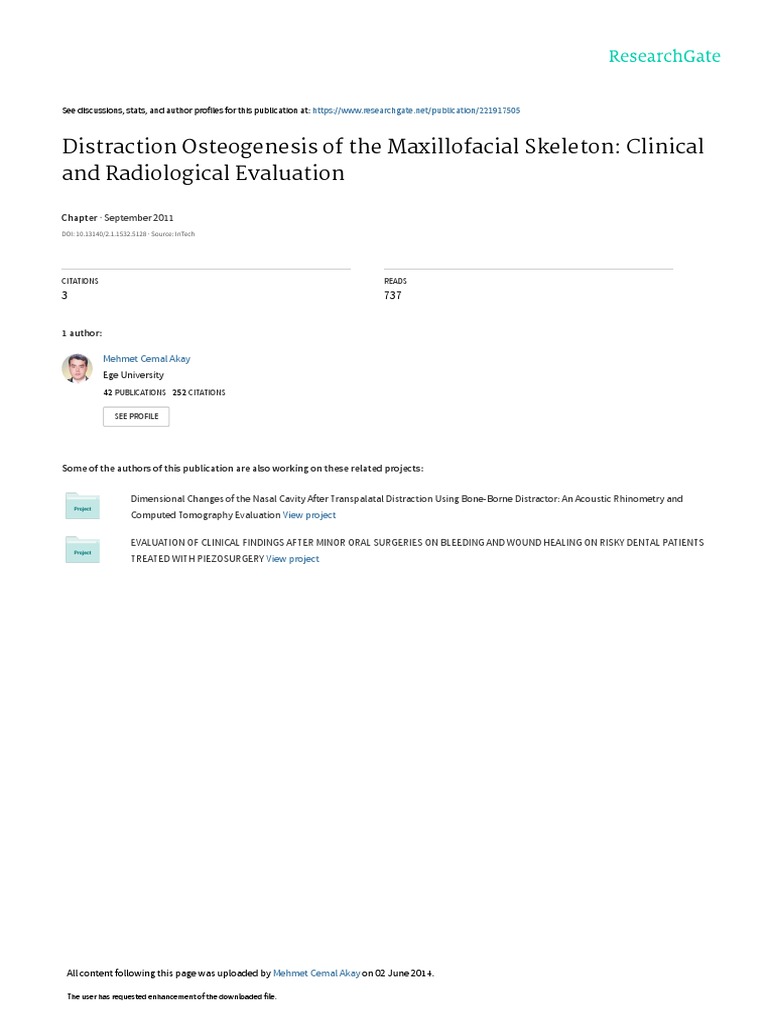 Distraction Osteogenesis of The Maxillofacial Skeleton: Clinical and ...