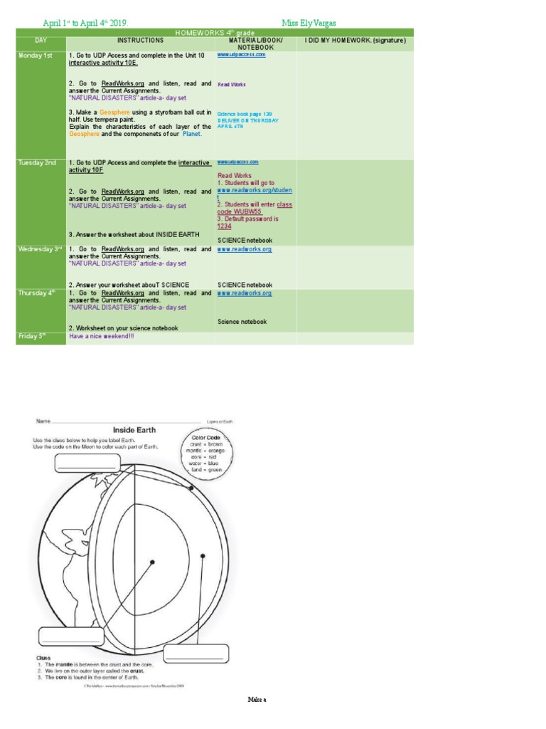 4th Grade Homework: Natural Disasters | PDF | Homework | Alternative ...