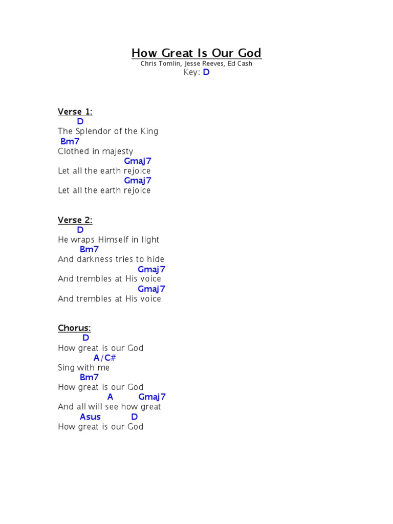 How Great Is Our God Chords
