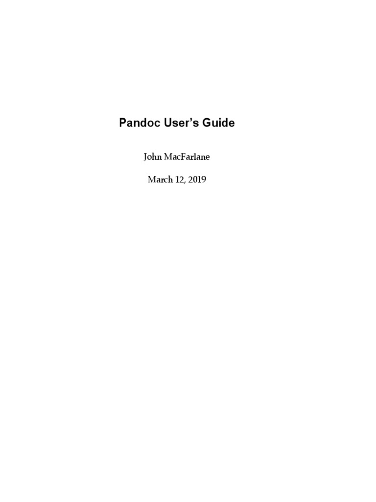 Pandoc User Manual | PDF | File Format | Html