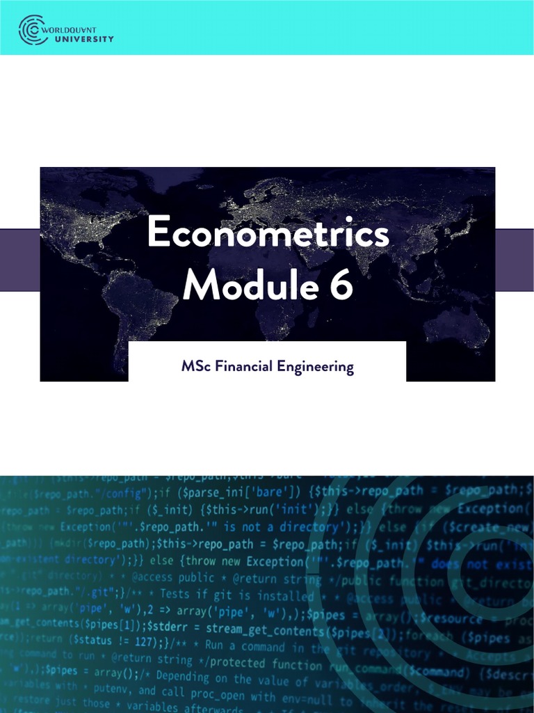 WQU - Econometrics - Module 6 - Compiled Content PDF | PDF | Expected Value | Variance
