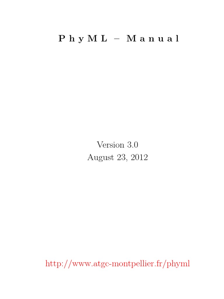 PhyML-3.1 - Manual Bioinformatics | PDF | Sequence Alignment ...