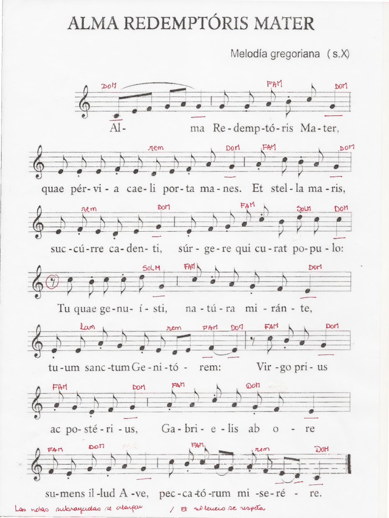 Alma Redemptoris Mater (Con Acordes) | PDF